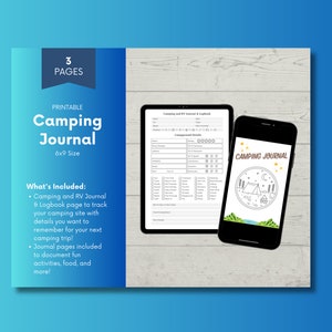 Printable Camping Journal & Logbook Track Your Camping Adventures - Etsy