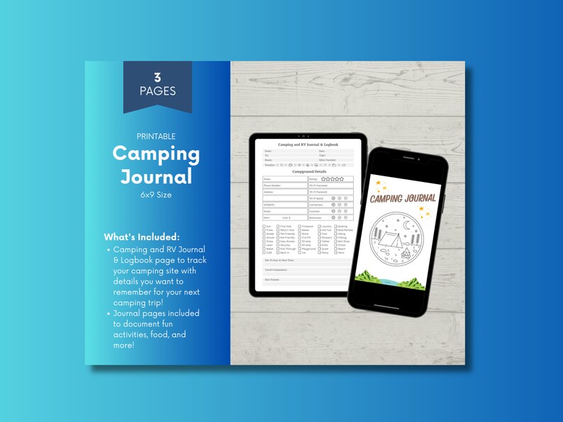 Printable Camping Journal & Logbook Track Your Camping Adventures - Etsy