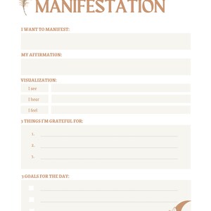 Daily Manifestation Journal | Printable Manifesting Journal ...