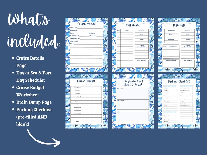 Cruise Planner Printable | PDF Cruise Planner | Travel Planner ...