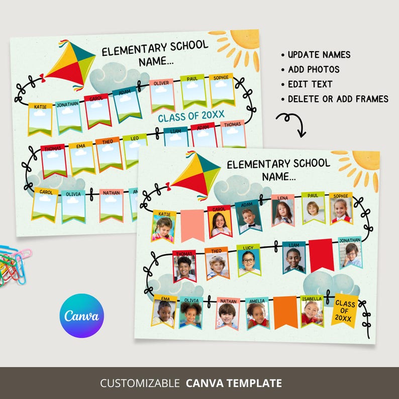 School Class Photo Collage Template: Canva Class Composite (digital ...
