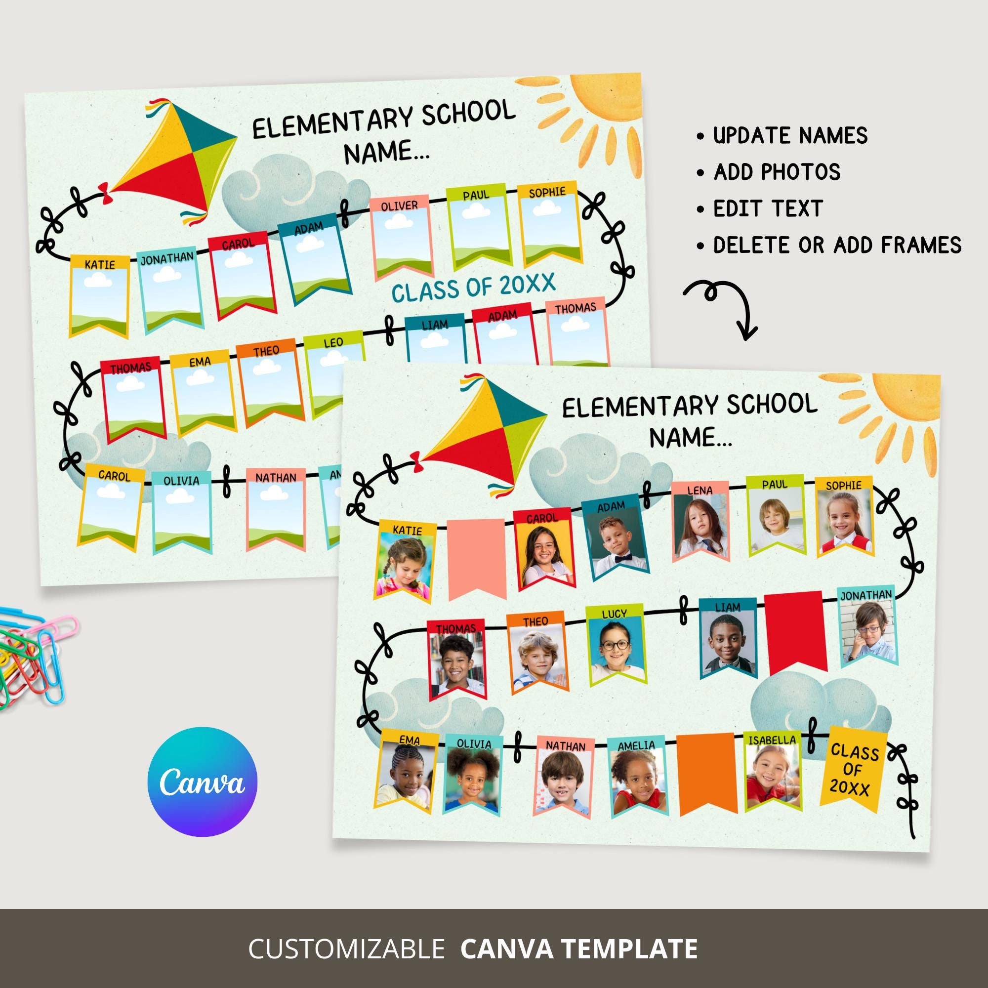 School Class Photo Collage Template: Canva Class Composite (digital ...