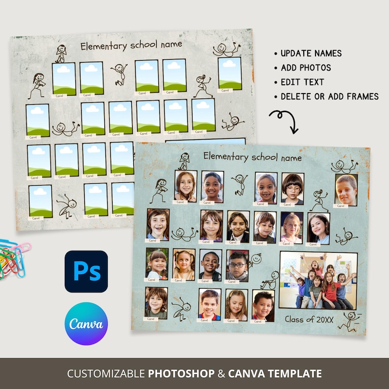 Pre-school Class Composite Template CANVA Photo Collage Class Composite ...