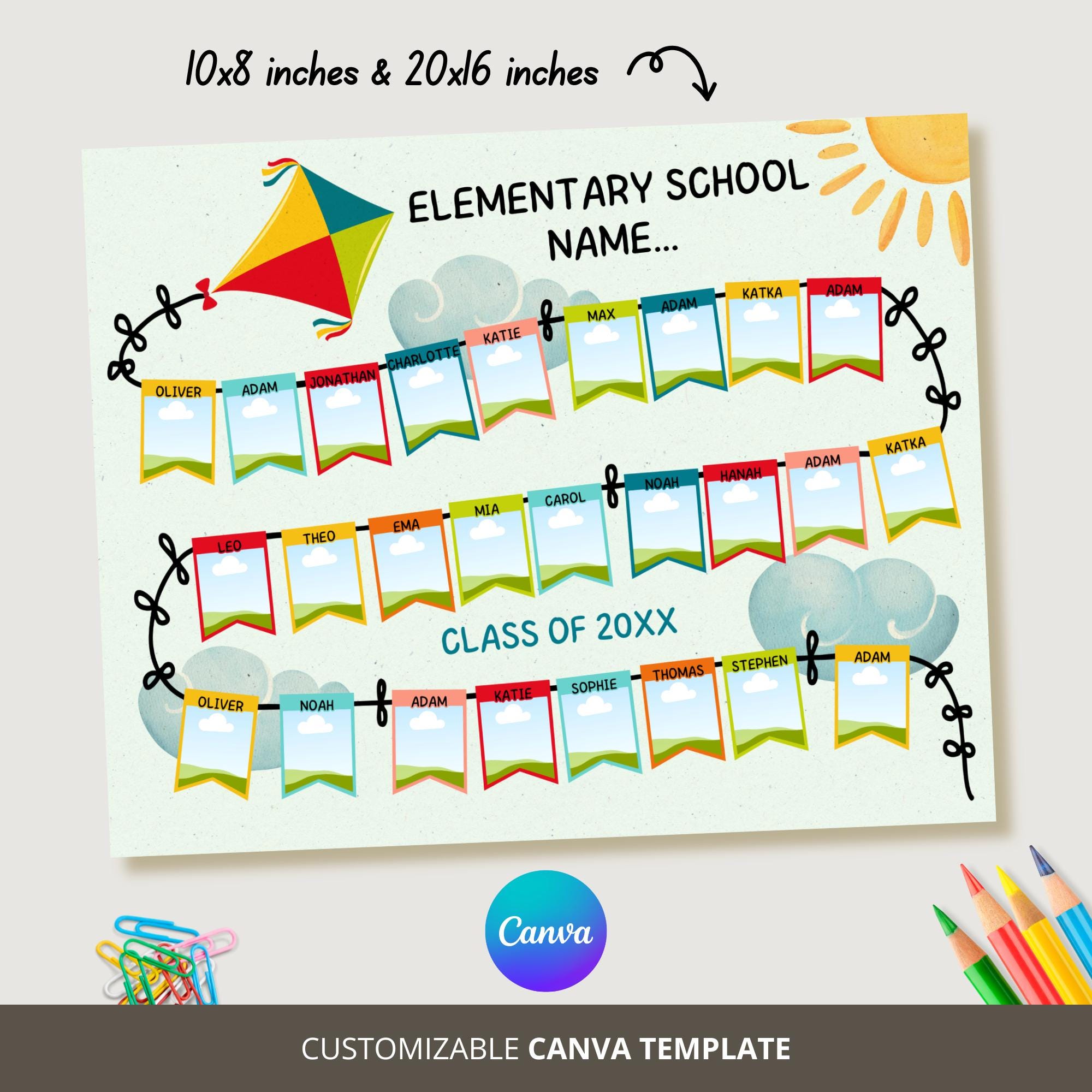 School Class Photo Collage Template: Canva Class Composite (digital ...