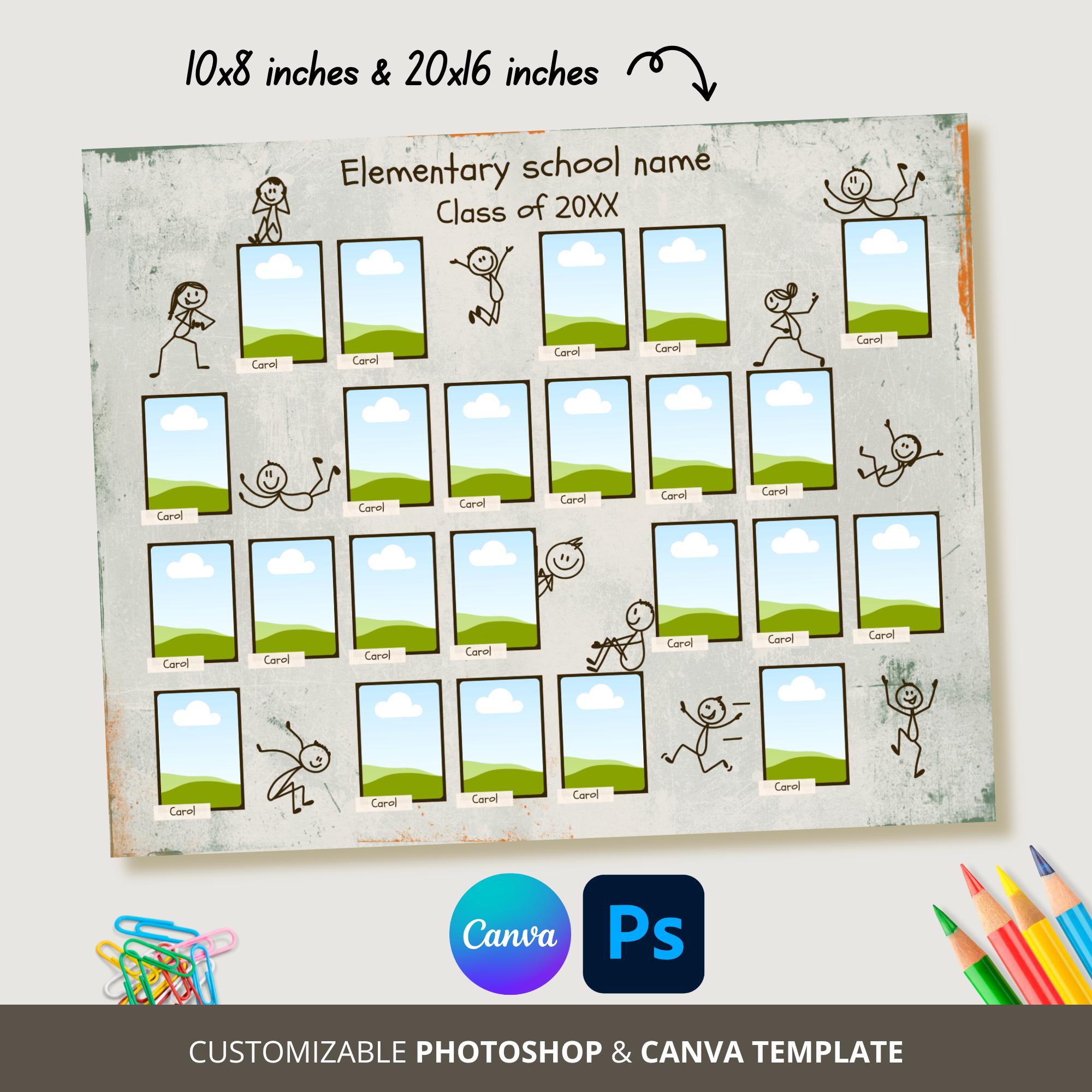 Pre-school Class Composite Template CANVA Photo Collage Class Composite ...