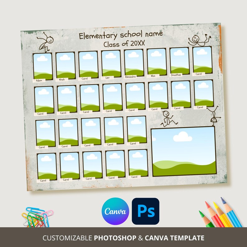 Pre-school Class Composite Template CANVA Photo Collage Class Composite ...