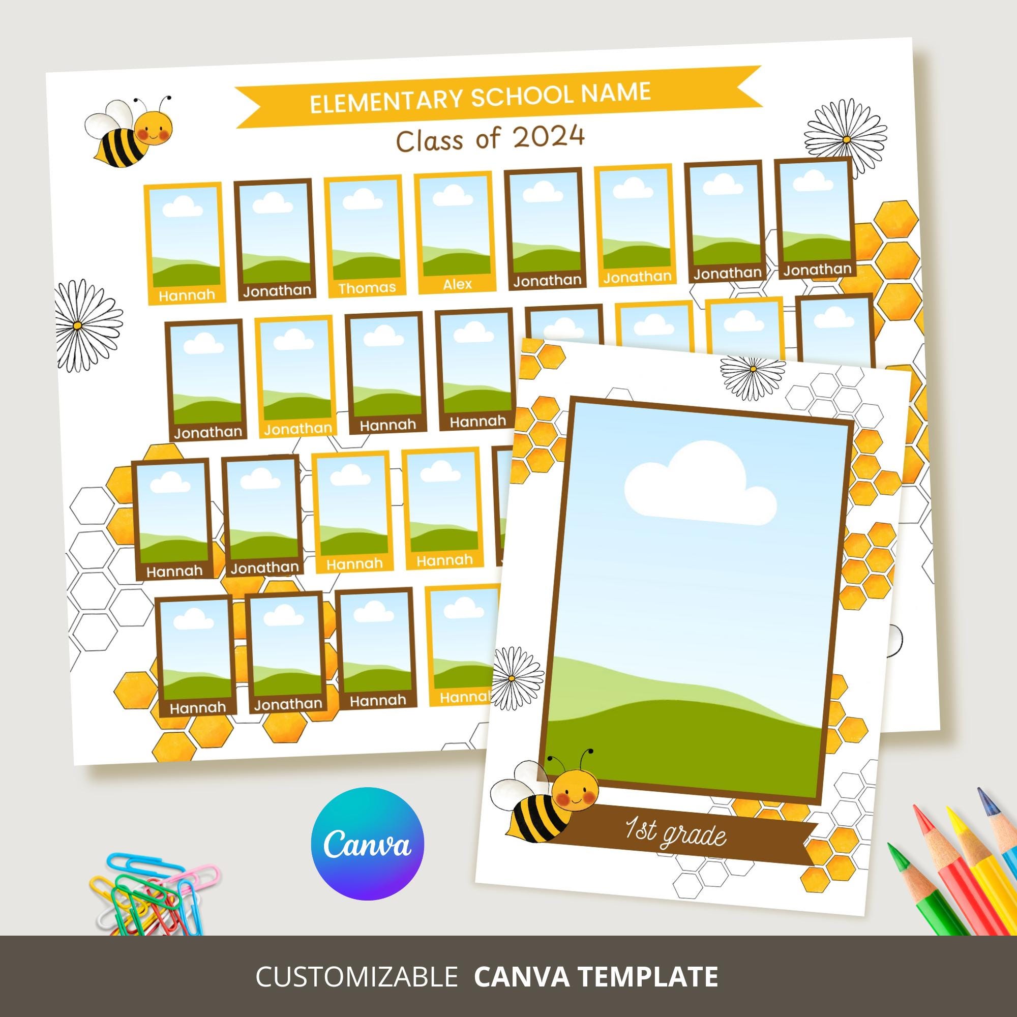 Class Photo Composite Template Canva Collage School Graduation Photo ...