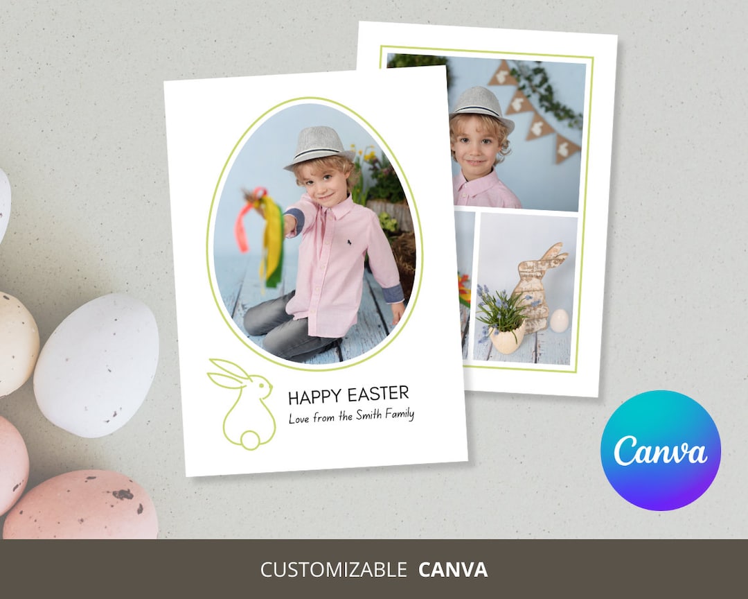 Printable Easter Greeting Card Minimalist Easter Card Canva Template ...