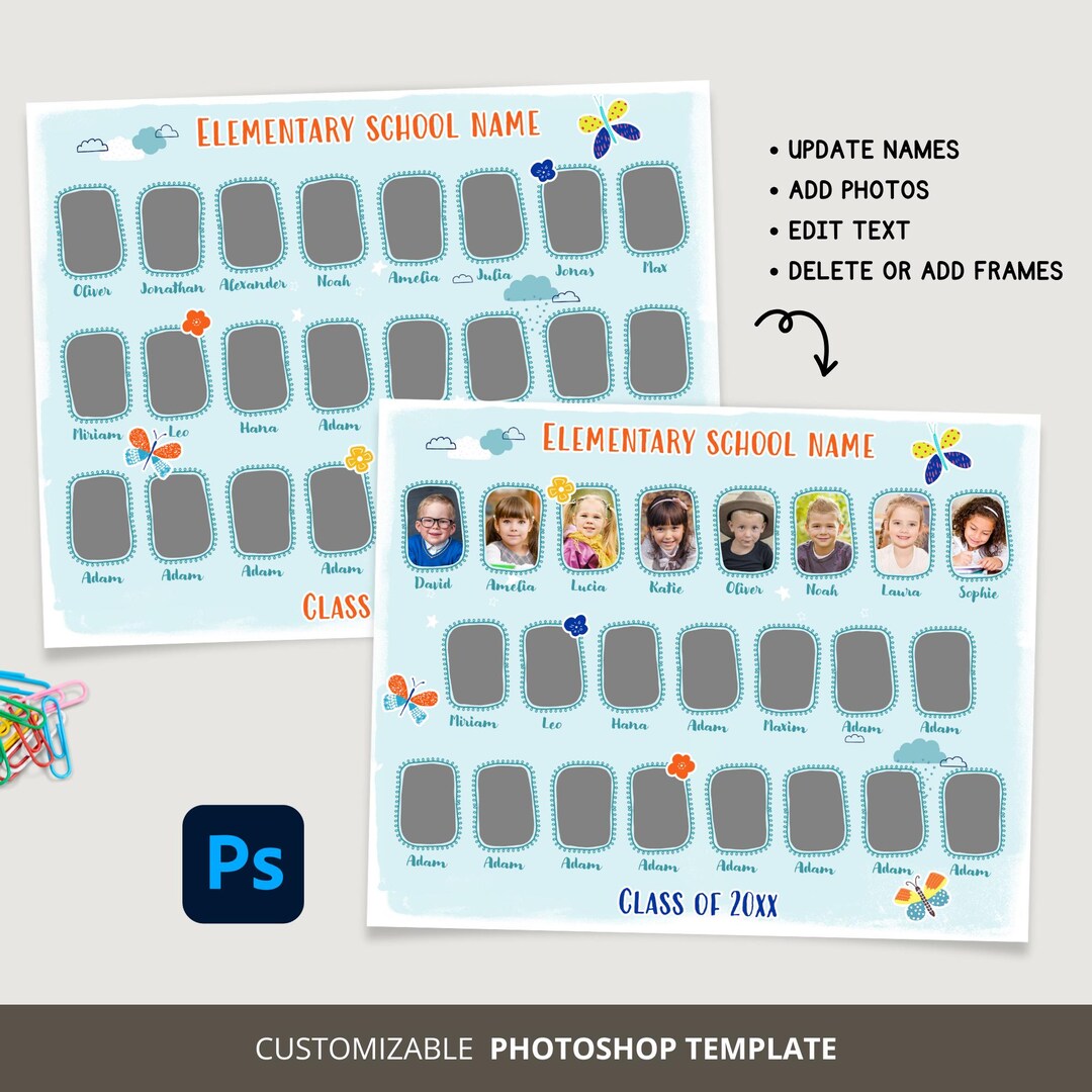 Pre-school Class Composite Template Photoshop Photo Collage Class ...