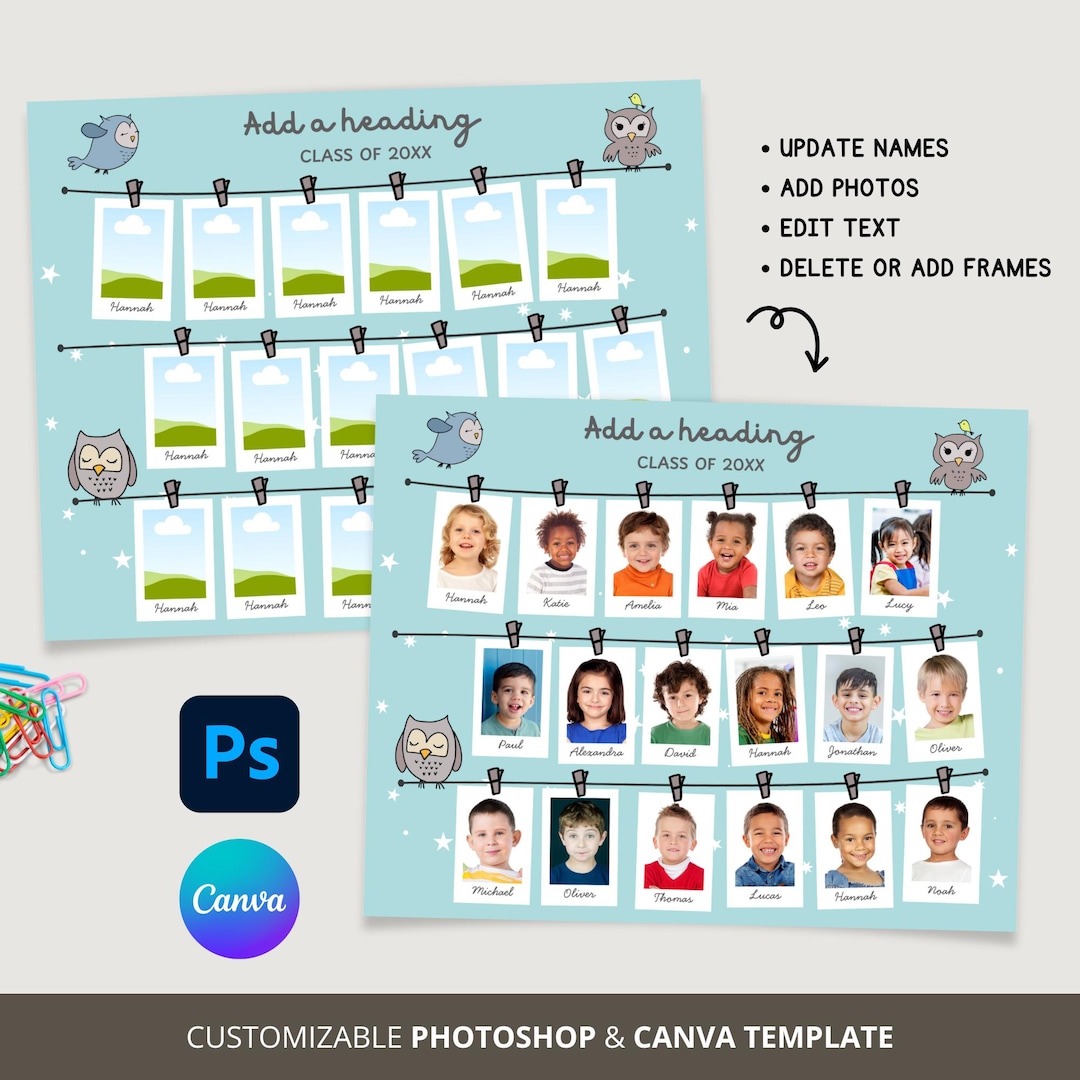 Plantilla de collage de fotos de clase: Composición para escuela ...