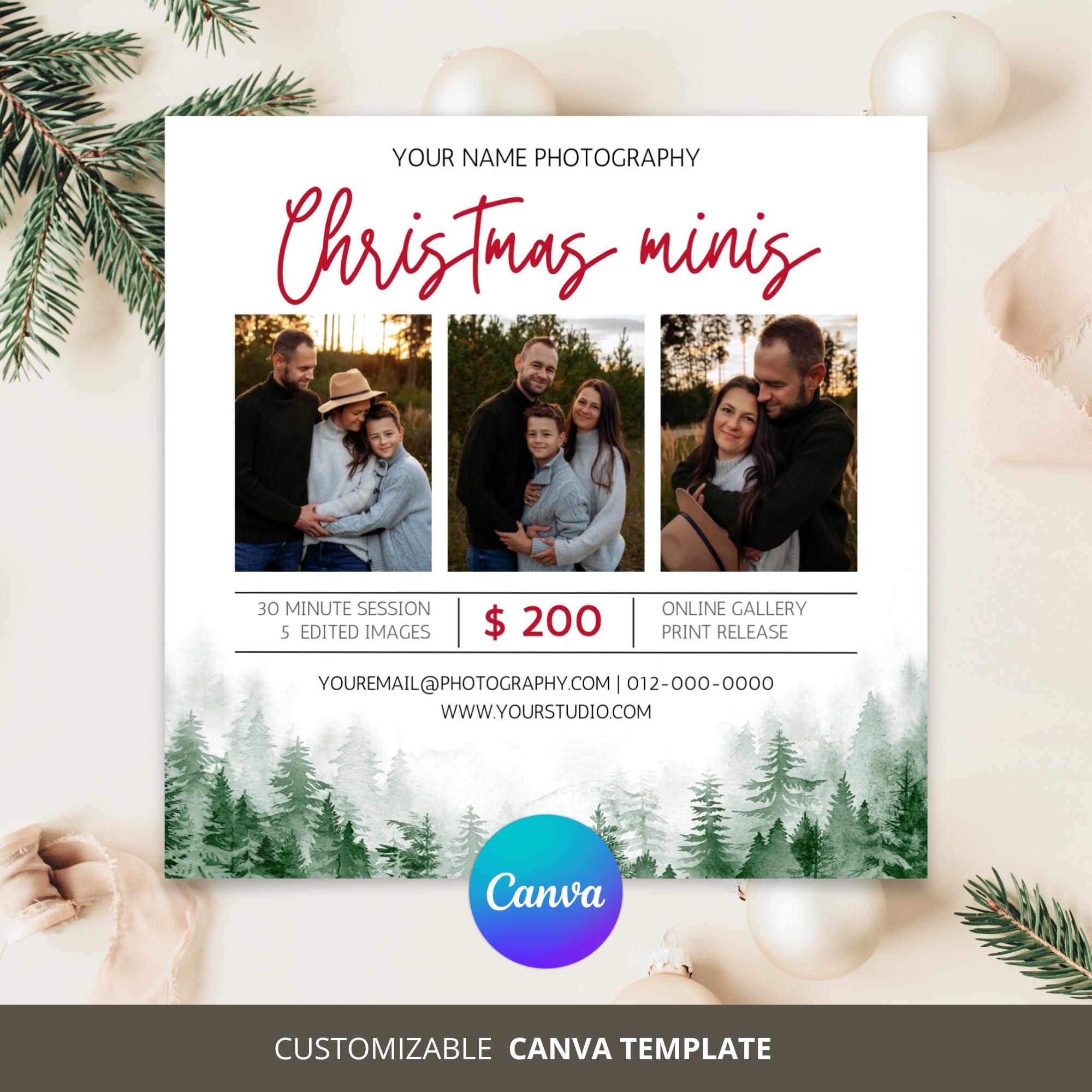 Christmas Mini Session Template, Christmas Mini Sessions, Holiday Mini ...