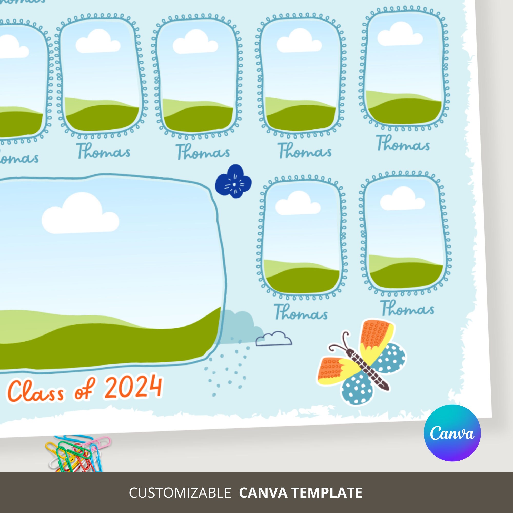 School Class Composite Template for CANVA, Photo Collage Class ...