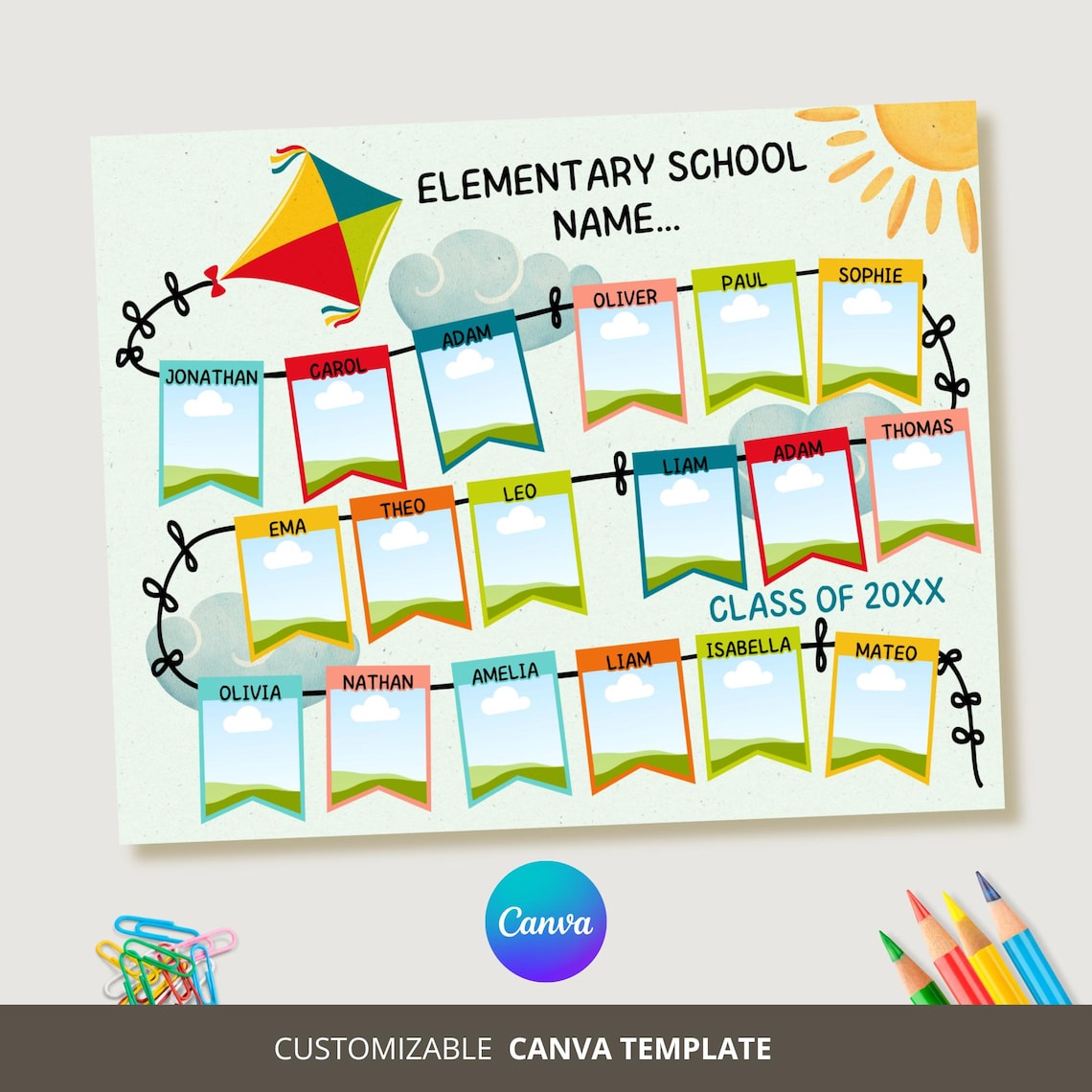 School Class Photo Collage Template: Canva Class Composite (digital ...
