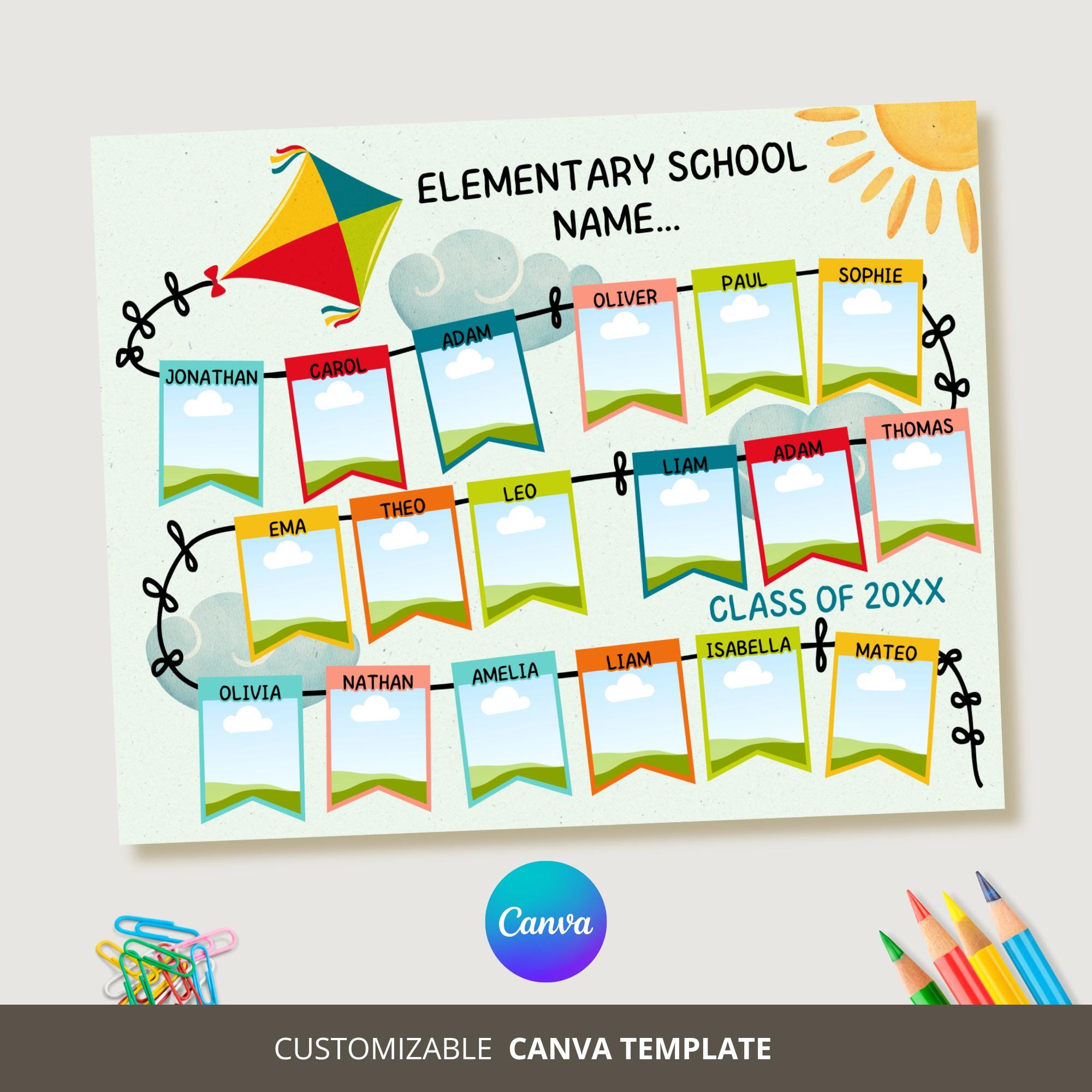 School Class Photo Collage Template: Canva Class Composite (digital ...