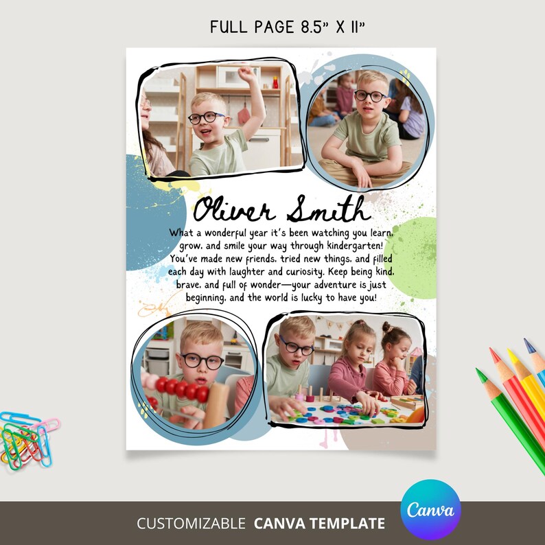 Elementary School Yearbook Ad Template: Full Page Graduation Tribute ...