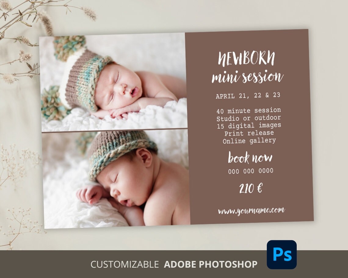 Mini Session Template, PHOTOSHOP Template, Photo Session Instagram ...