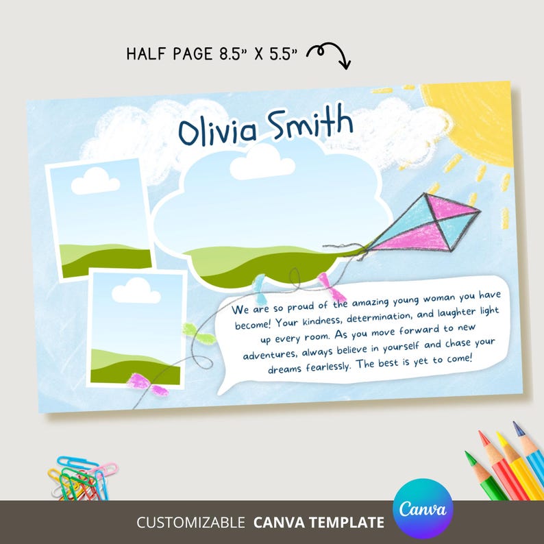 Elementary School Yearbook Ad Template: Canva Tribute (digital Download ...
