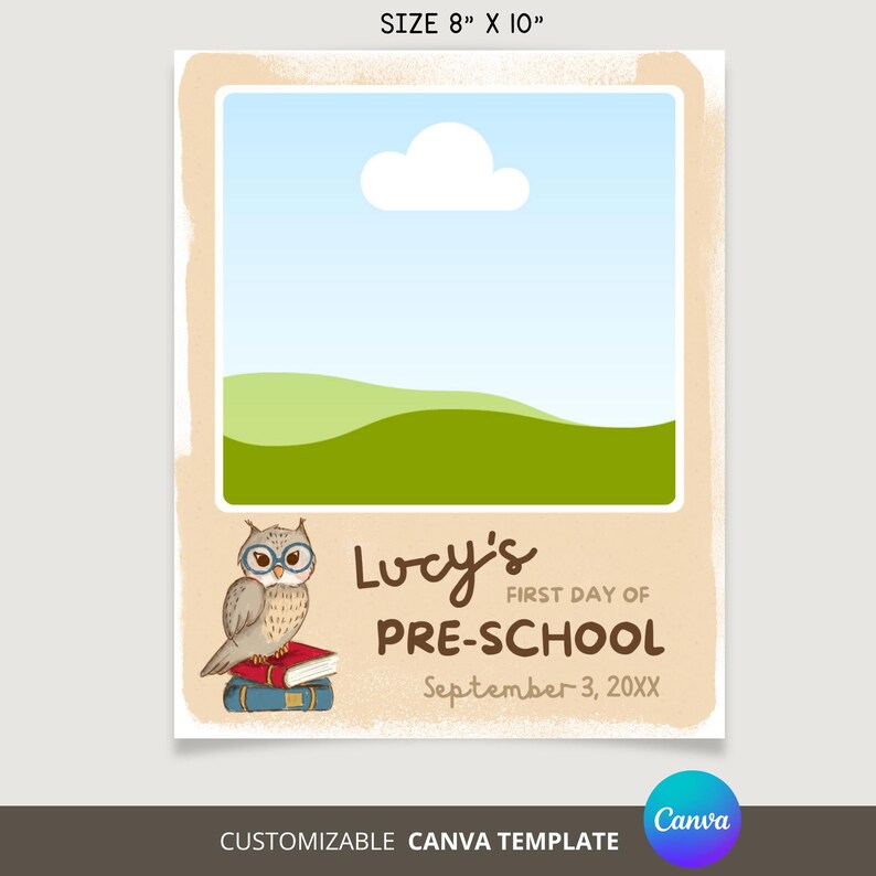 First Day of School Sign, Personalized Photo Frame (canva Template) - Etsy