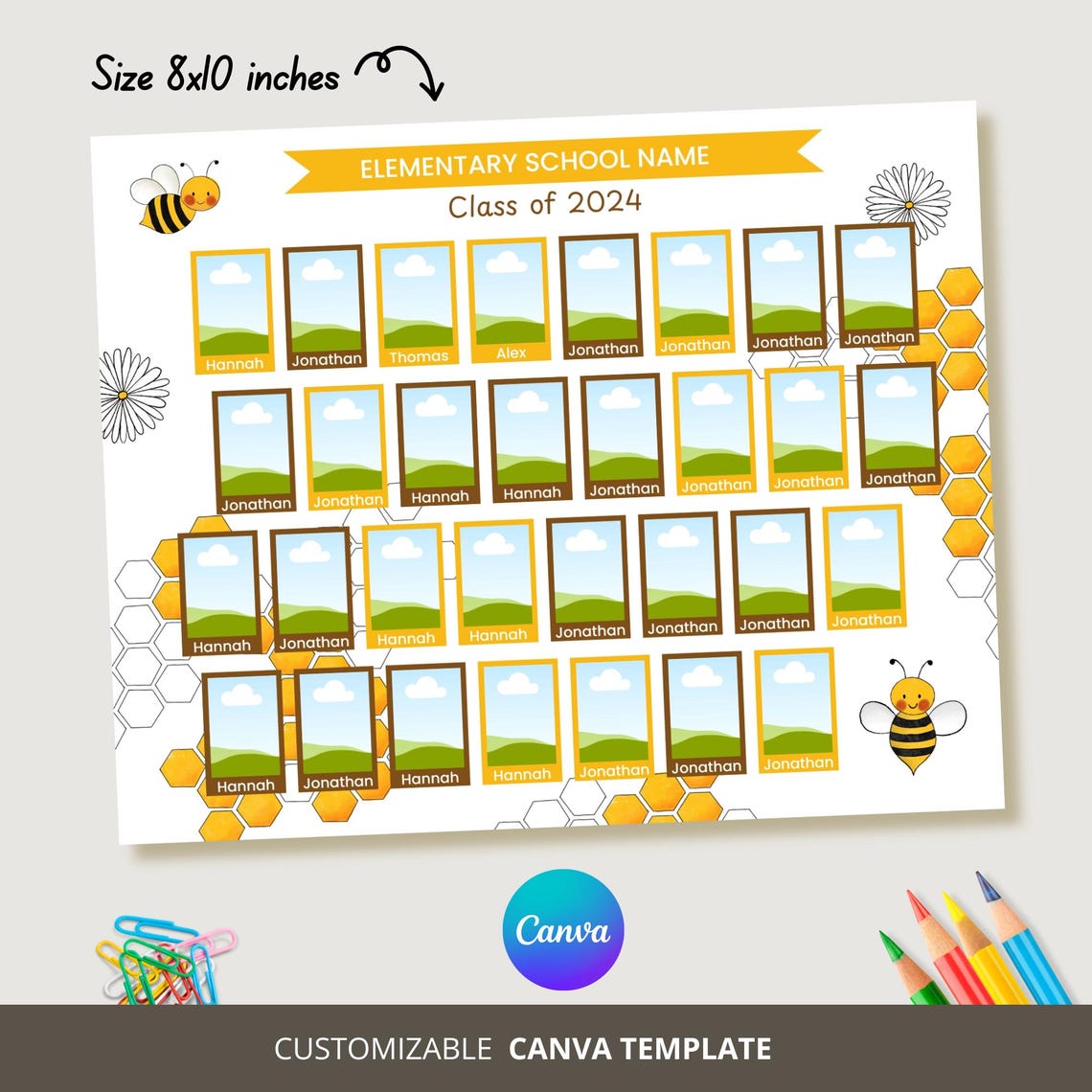 Class Photo Composite Template Canva Collage School Graduation Photo ...