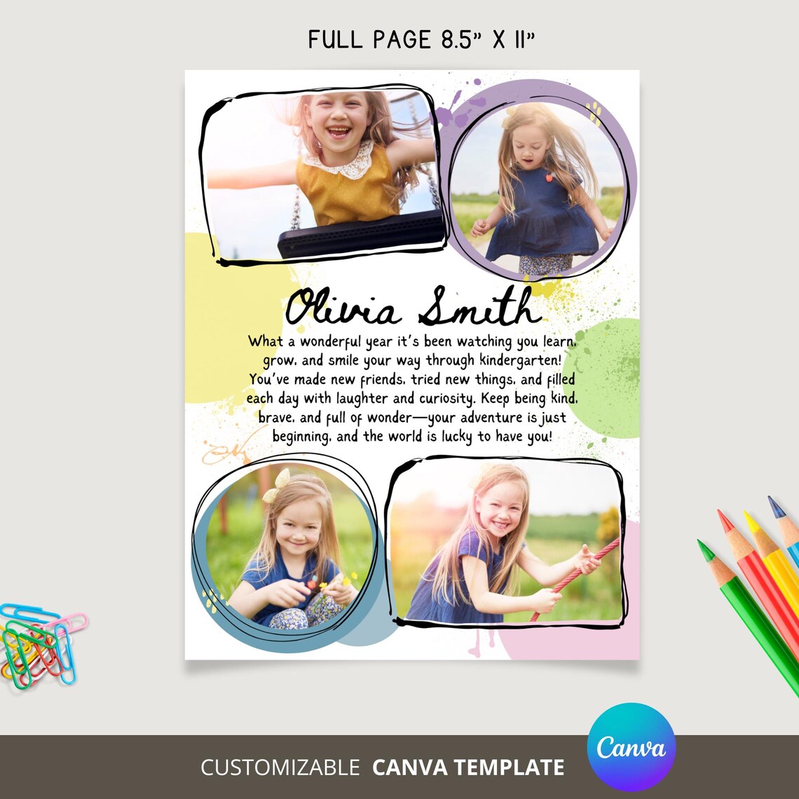 Elementary School Yearbook Ad Template: Full Page Graduation Tribute ...