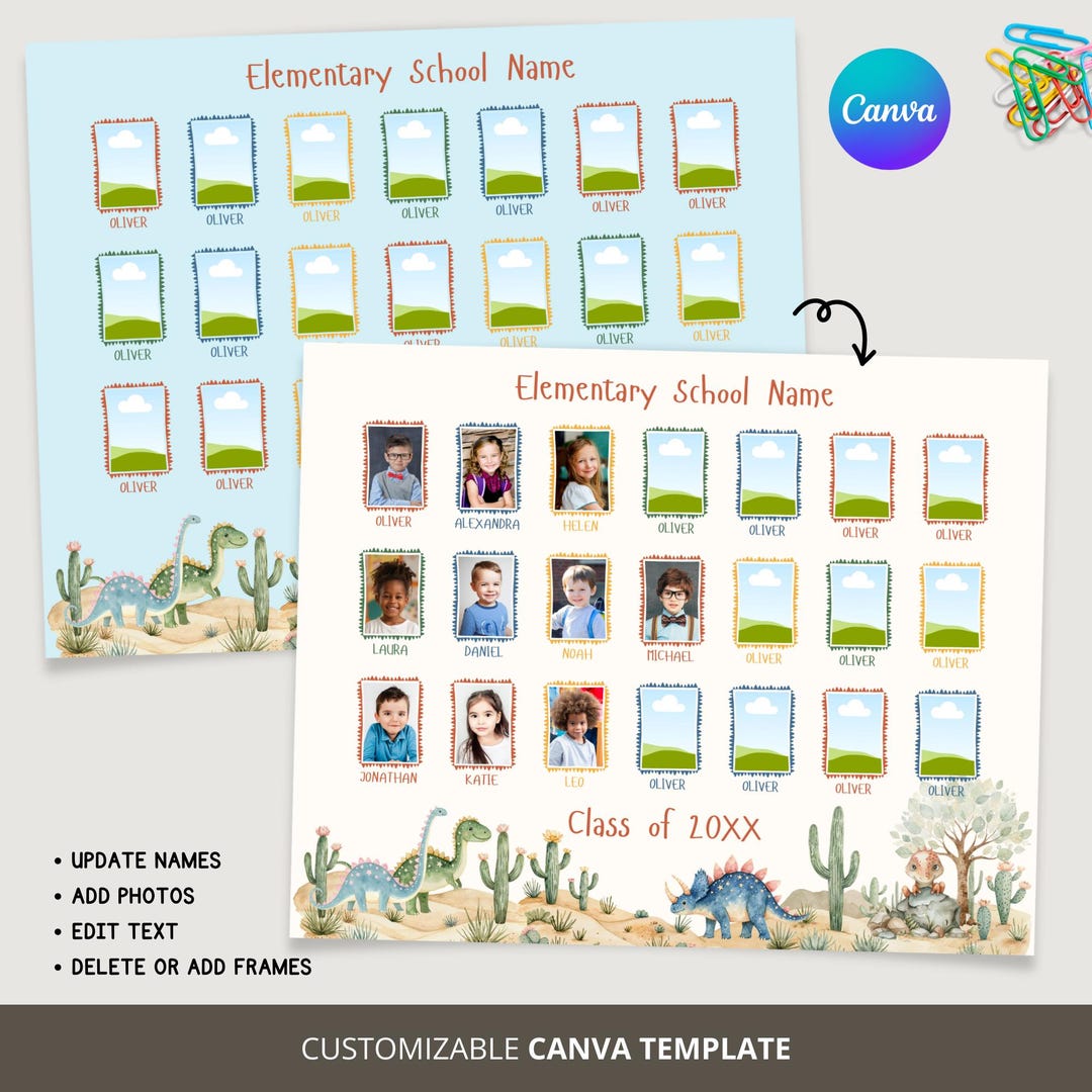 Class Photo Template Canva | Elementary School Composite | Classroom ...