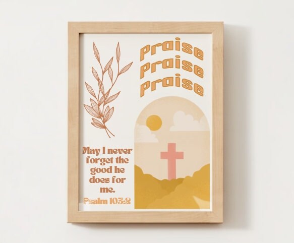 Praise Pack Digital Poster 6 Pack Christian Art Bible Verse Wall Art ...