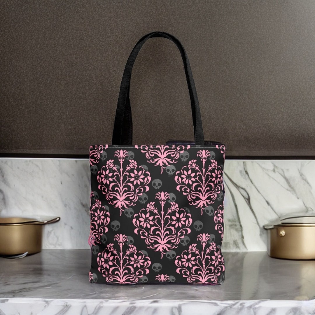 Pastel Gothic Damask Skulls Tote Bag Stylish Carry-all for Your Unique ...