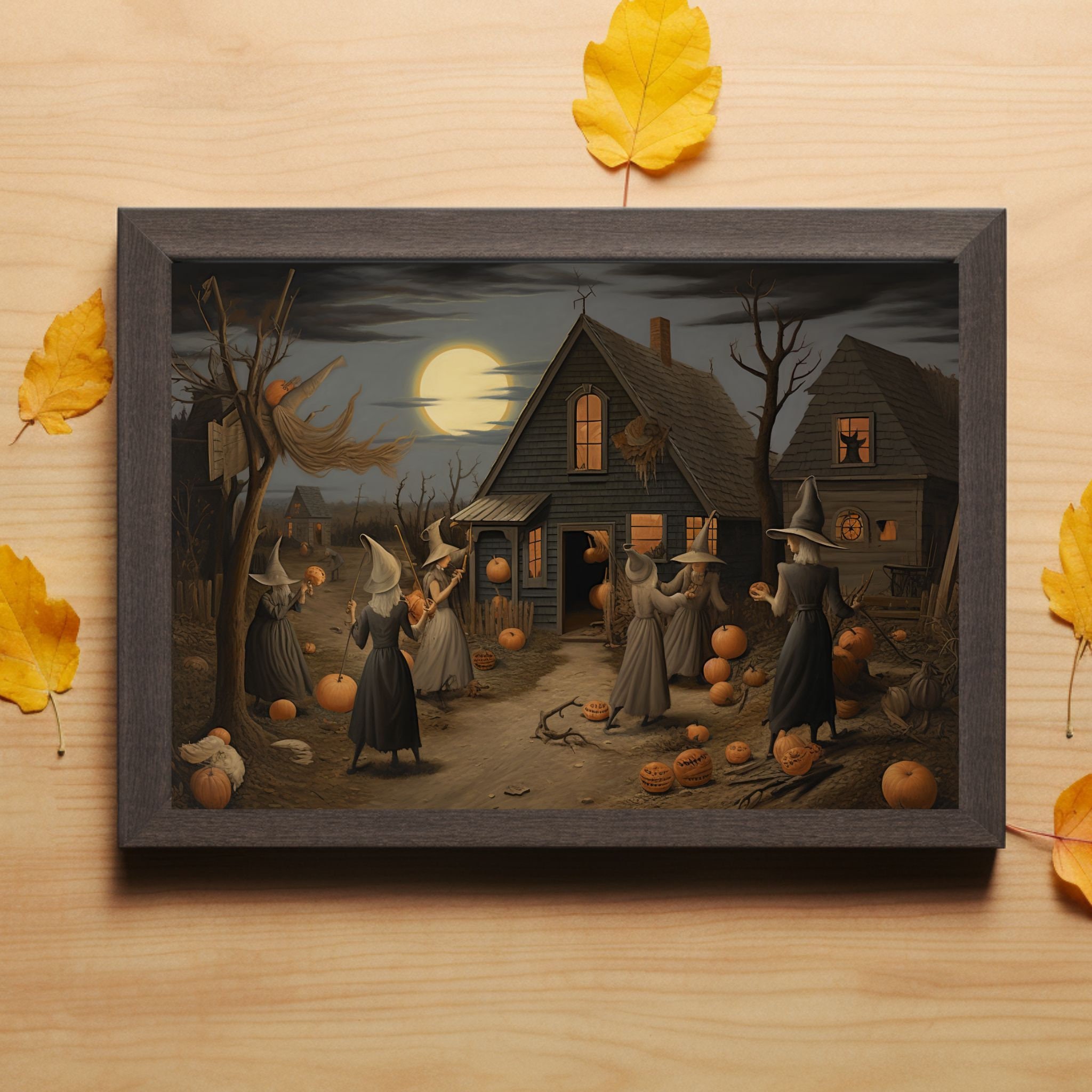 Sunset Witch Soiree Satin Art Photo: Cozy Nostalgic Coven Gathering Old ...