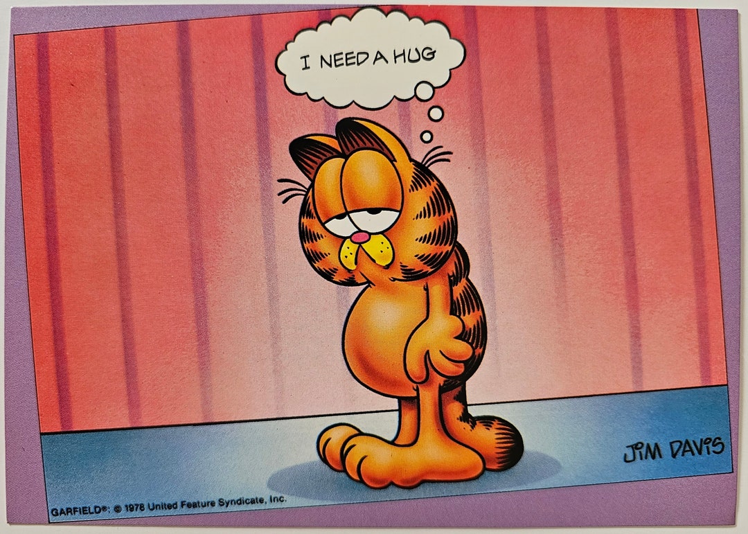 Garfield Cat I Need A Hug 1978 Vintage Postcard - Etsy