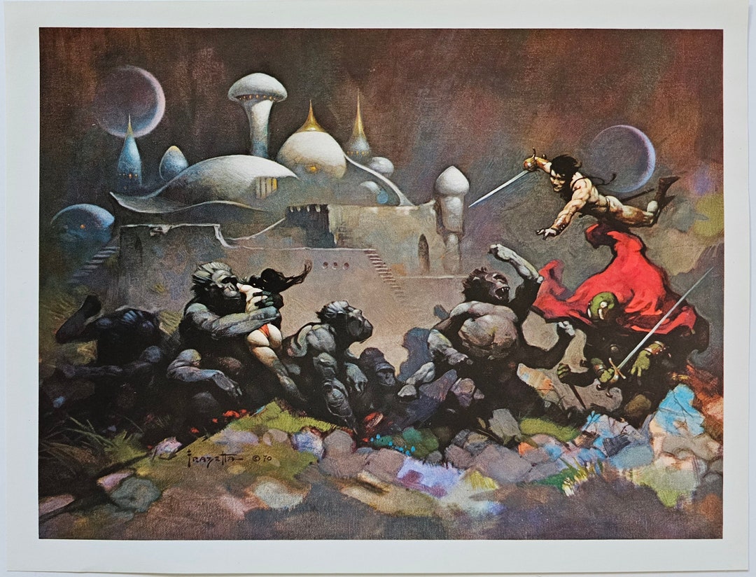 Frank Frazetta John Carter and the Savage Apes of Mars - Etsy