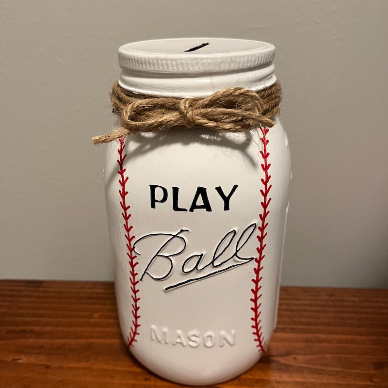 Baseball Mason Jar - Etsy