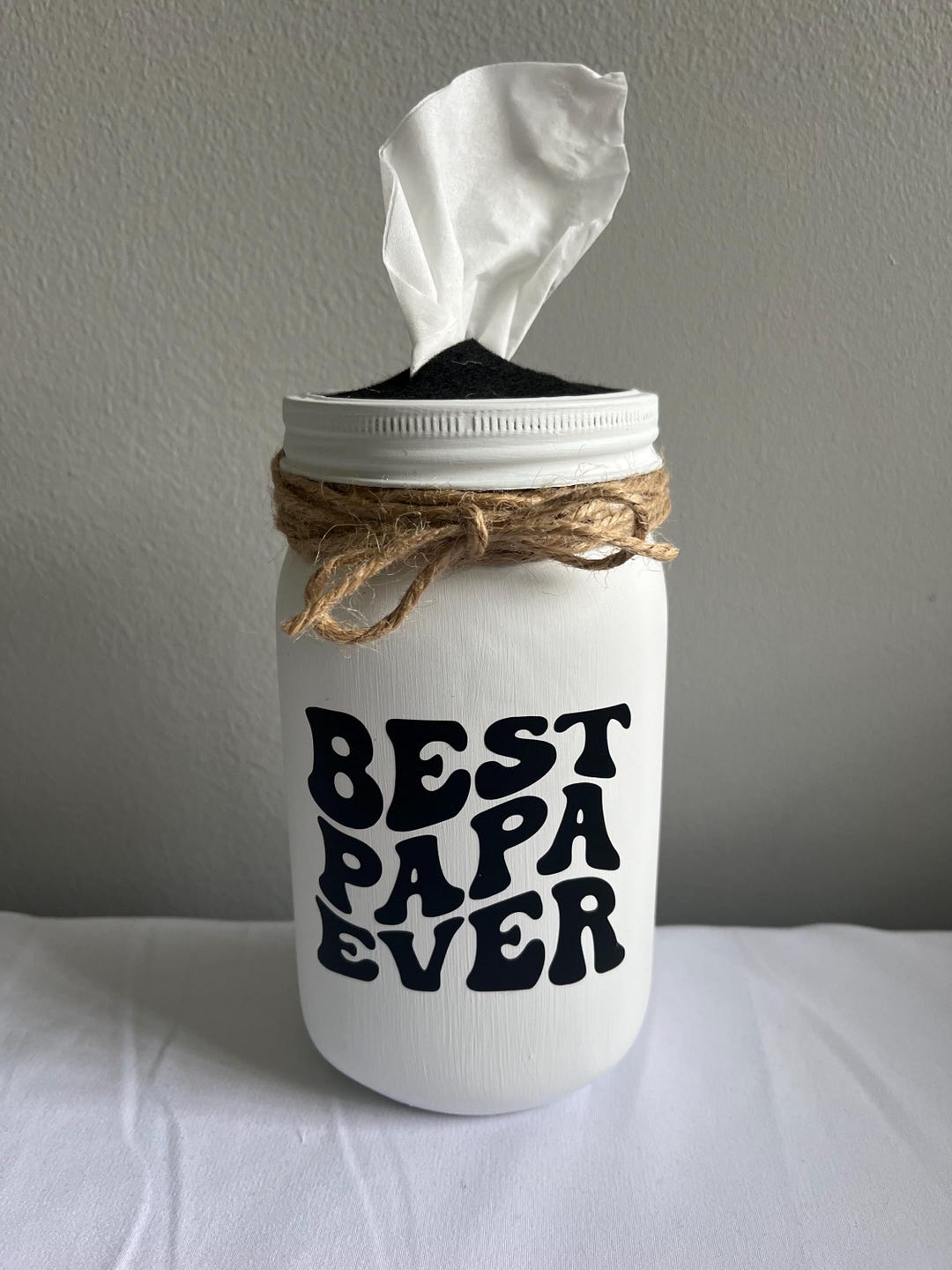 Best Papa Ever Tissue Dispenser, Mason Jar Tissue Holder, Home Decor ...