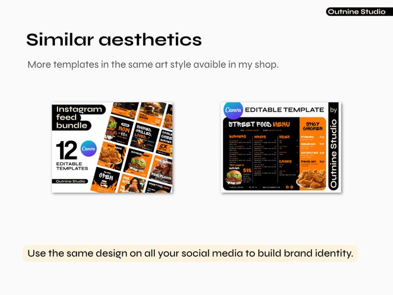 Restaurant Menu Poster Canva Template – Modern Food Menu Design ...