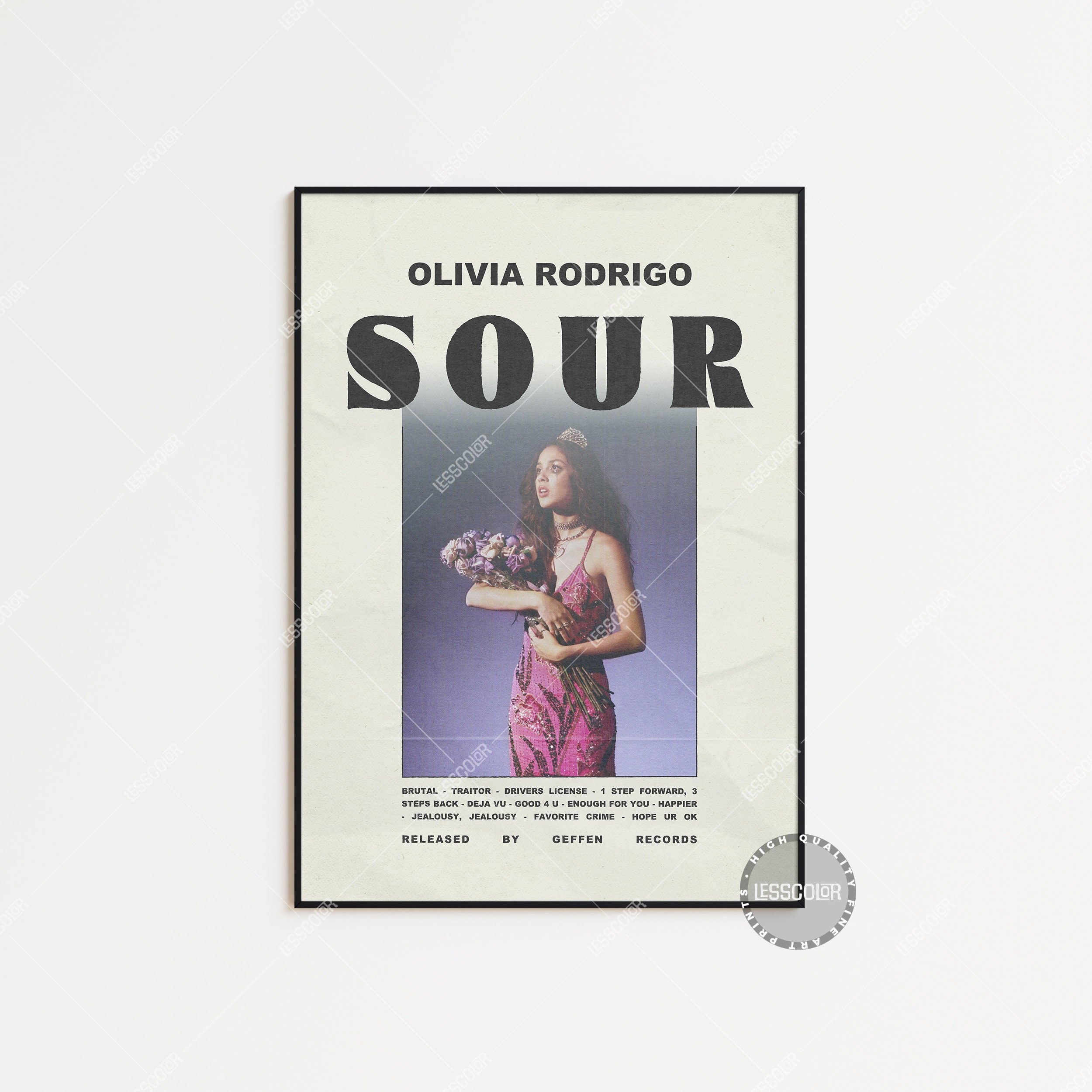Olivia Rodrigo Posters, Sour Poster, Album Cover Poster Designed & Sold ...