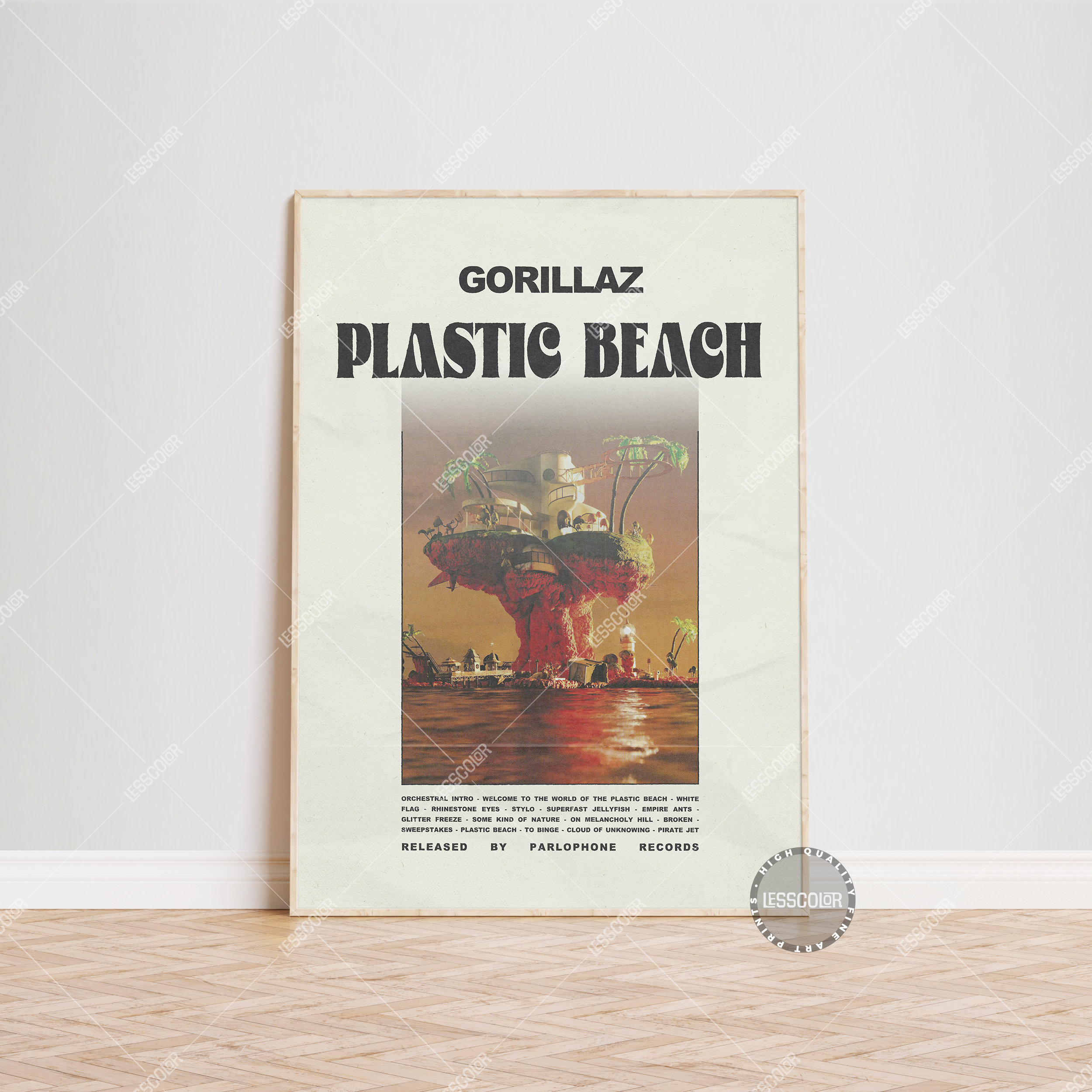 Gorillaz Posters / Plastic Beach Poster / Album Cover Poster