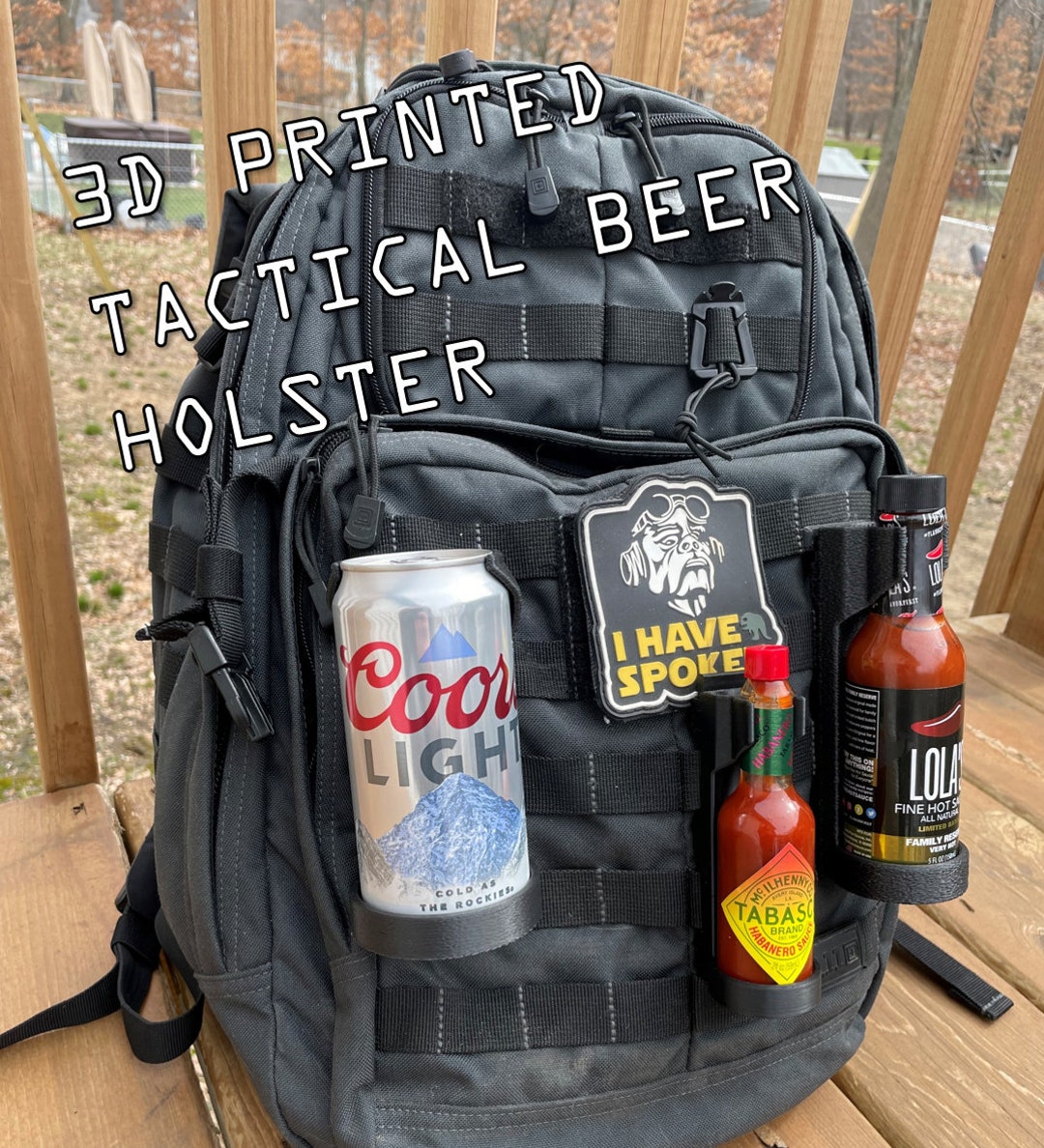 3D Printed Tactical Beer Holster / Holder, MOLLE Attachment, Tacticool ...