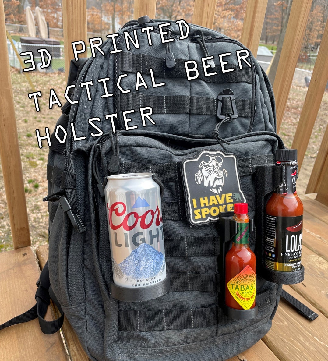 3D Printed Tactical Beer Holster / Holder, MOLLE Attachment, Tacticool ...