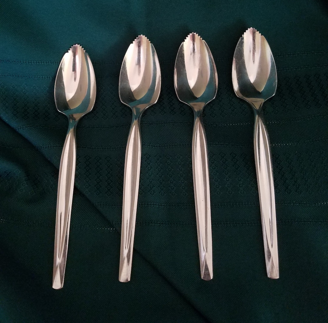 Wm Rogers Mfg Co Stainless Steel Serrated Grapefruit Spoons (set of 4 ...
