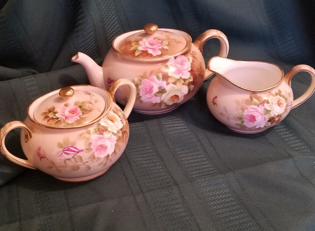 Morimura Bros. Nippon China Teapot, Creamer & Sugar Bowl With Lid - Etsy