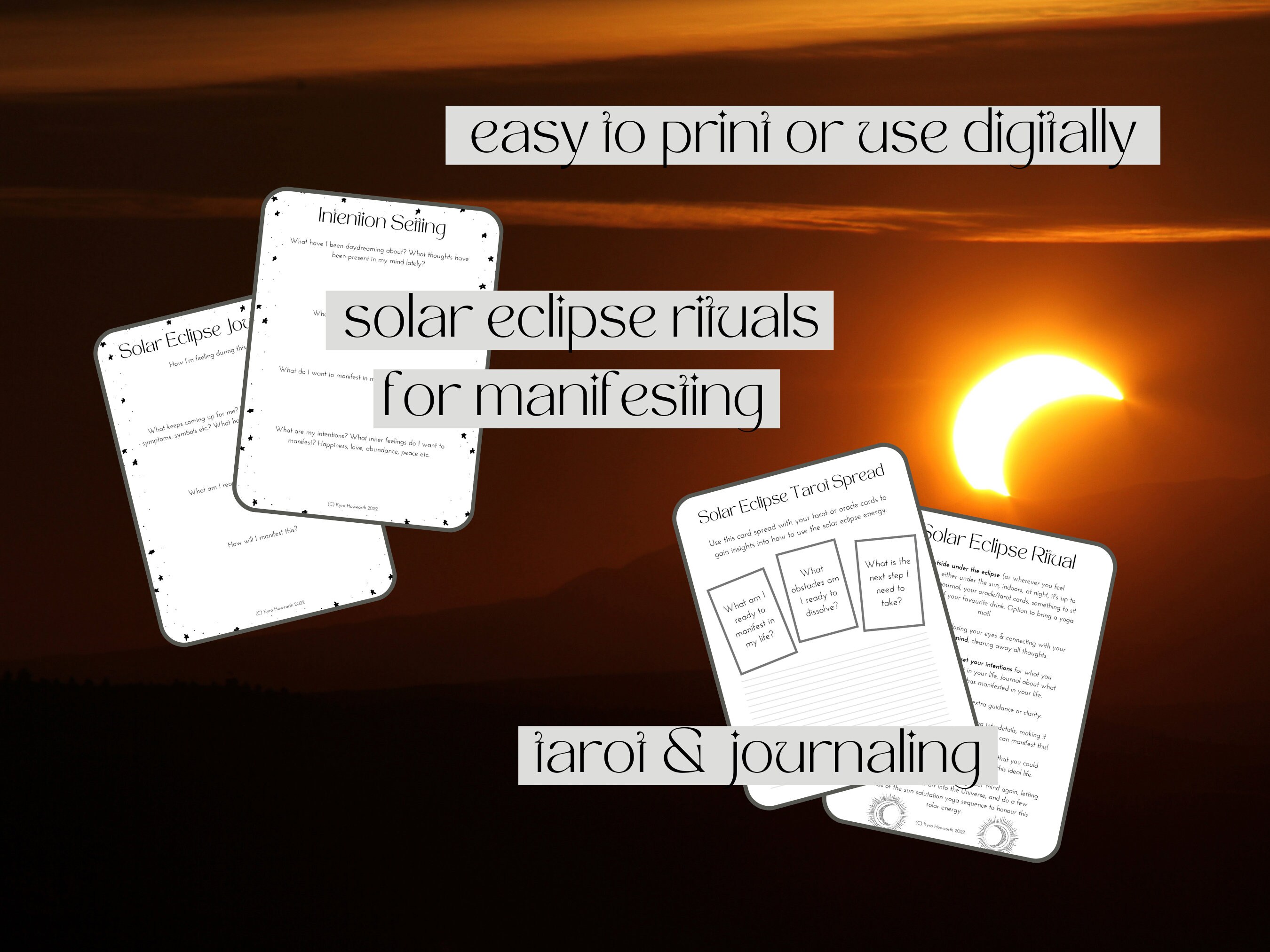 Solar Eclipse Journal. Moon Manifesting Printable PDF Journal Tarot ...