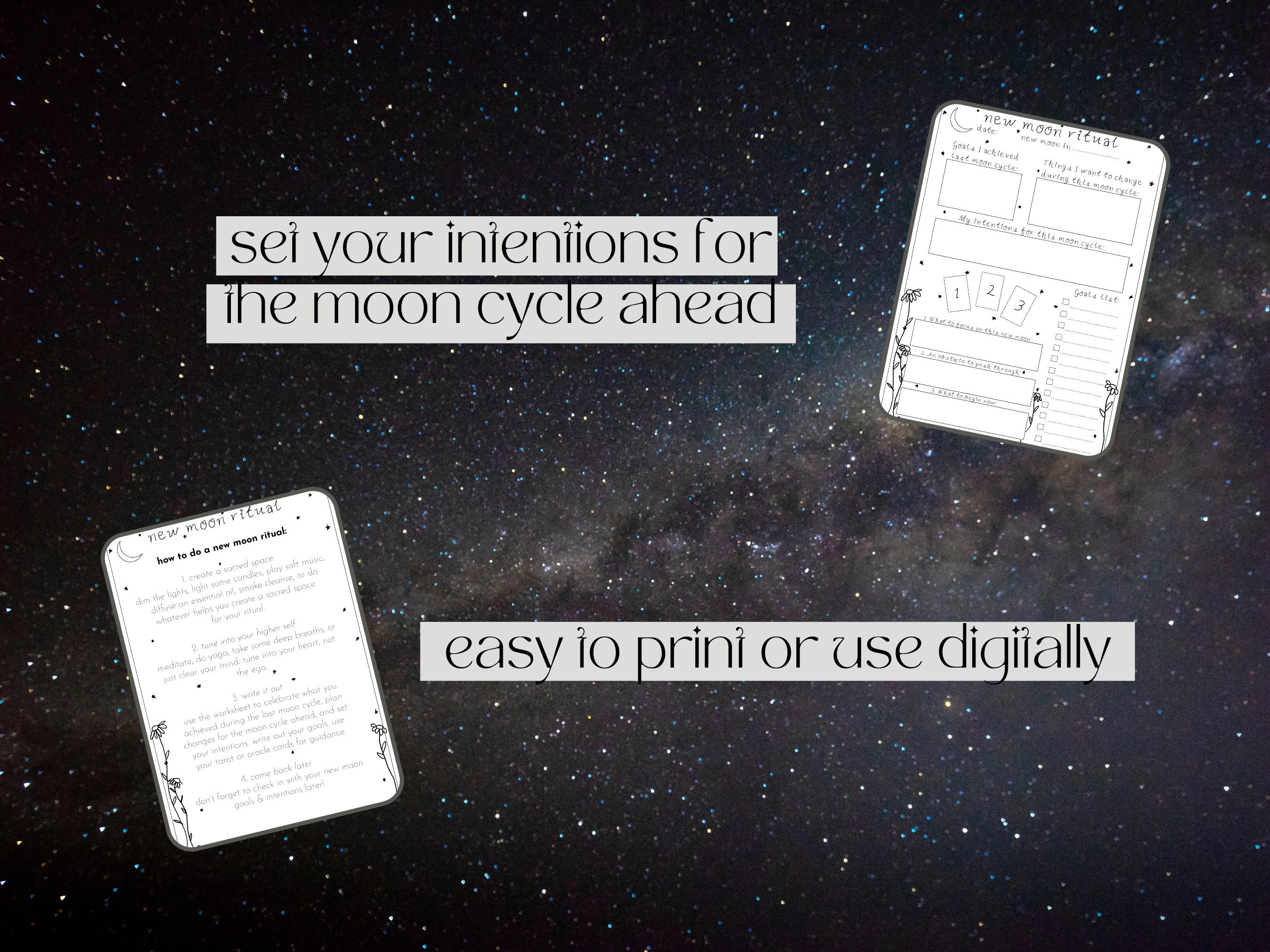 New Moon Ritual PDF Fillable Printable Digital Download. Journaling ...