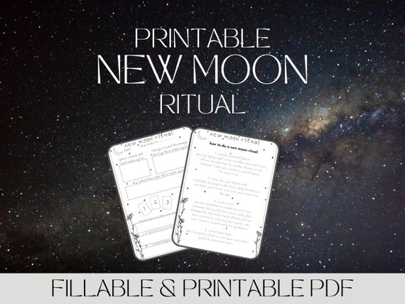 New Moon Ritual PDF Fillable Printable Digital Download. - Etsy