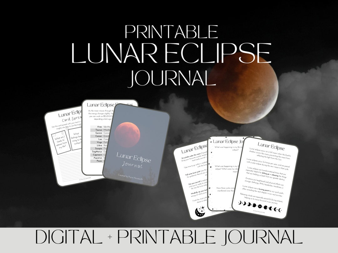 Lunar Eclipse Journal. Moon Manifesting Printable PDF Journal Tarot ...