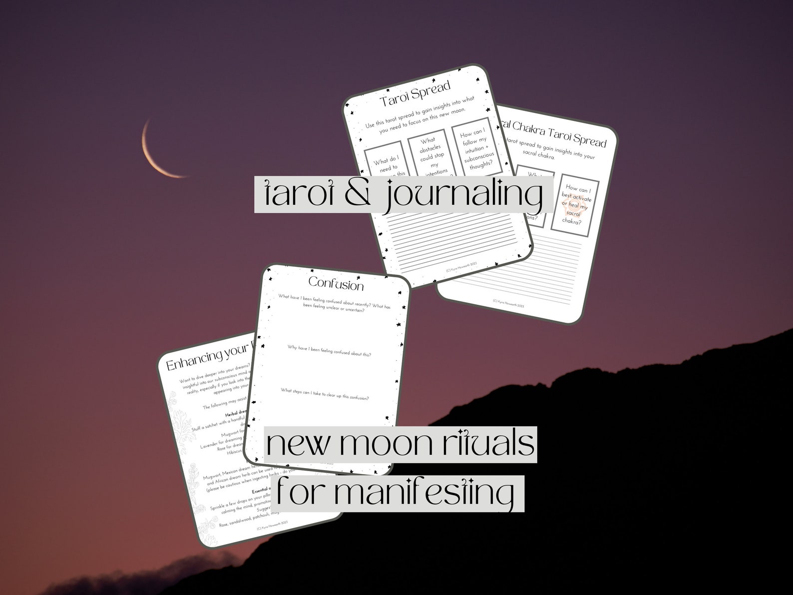 New Moon in Pisces Journal. Moon Manifesting Printable PDF Journal ...