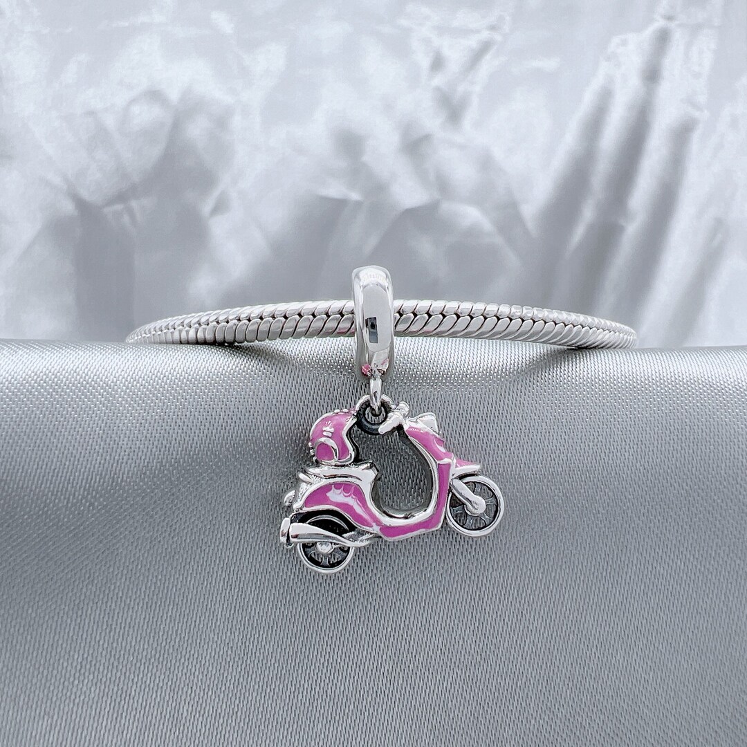 Pink Small Motorcycle Charm Charm Bracelets Good Luck - Etsy