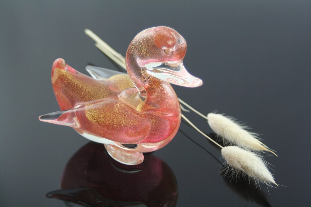 Archimede Seguso 1950s Gemstone Ruby Red Murano Glass Duck Figurine ...