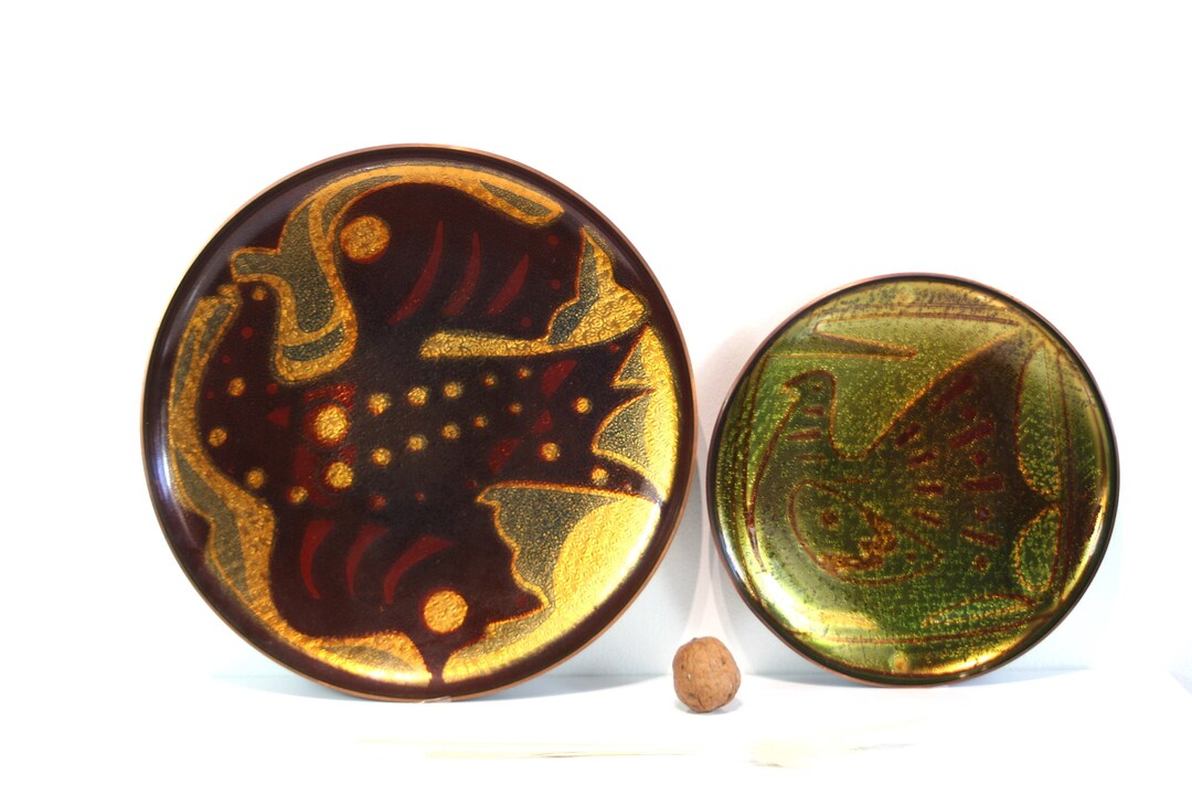 David Andersen, Stunning Enamelled Copper Wall Plates Designed by Ulf ...
