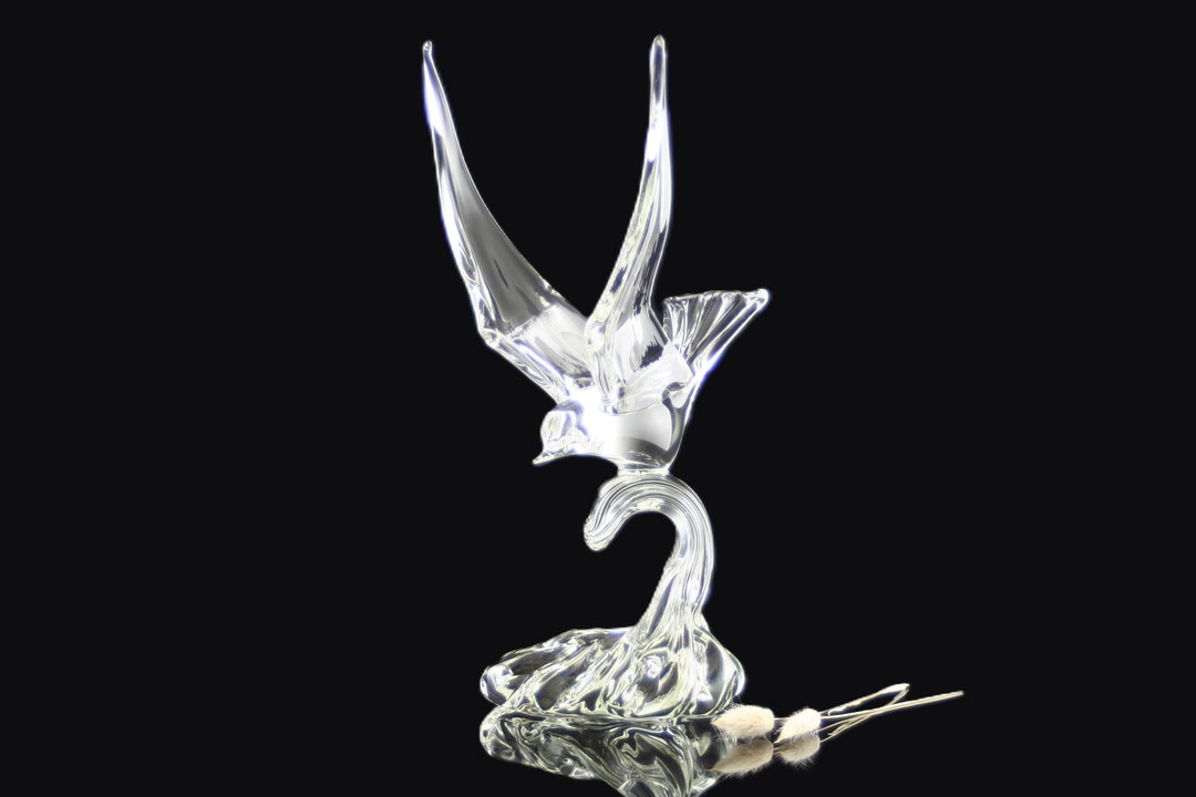 Murano, Hollywood Regency-style Art Glass Bird Over Water Sculpture ...