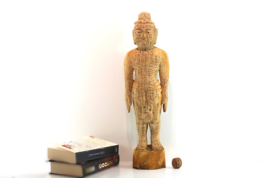 Chinese Carved Male Acupuncture Statue, Fascinating Late 19th Early ...