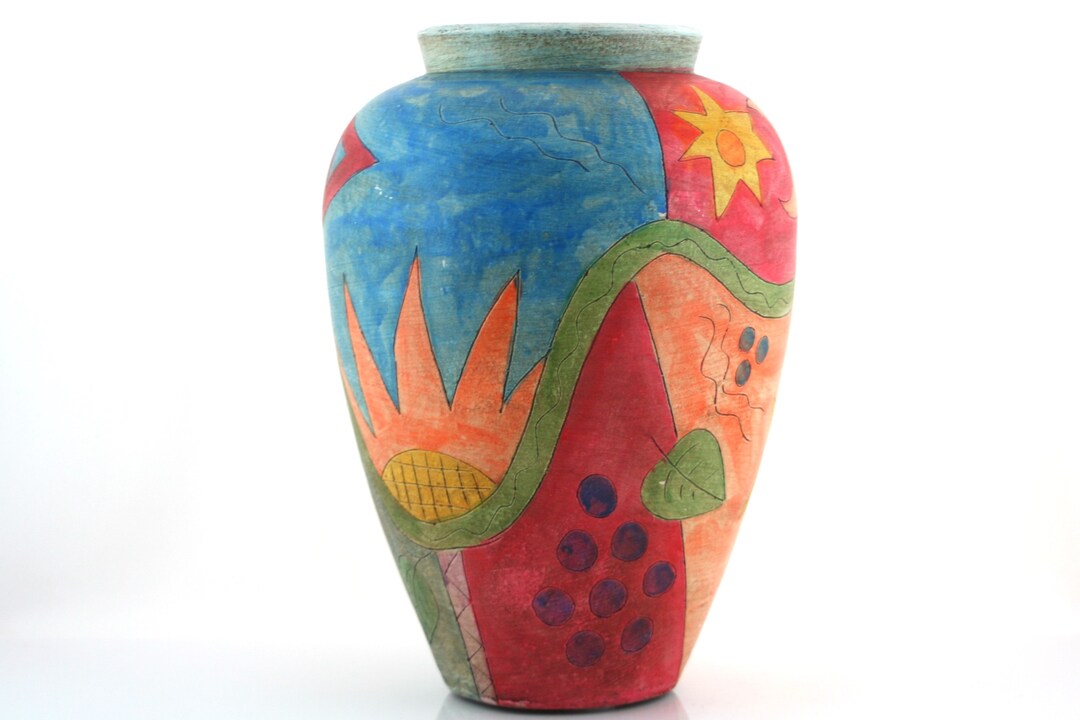 Vintage Meets Modern in 10" Spanish Terracotta Vase,handmade With Care ...